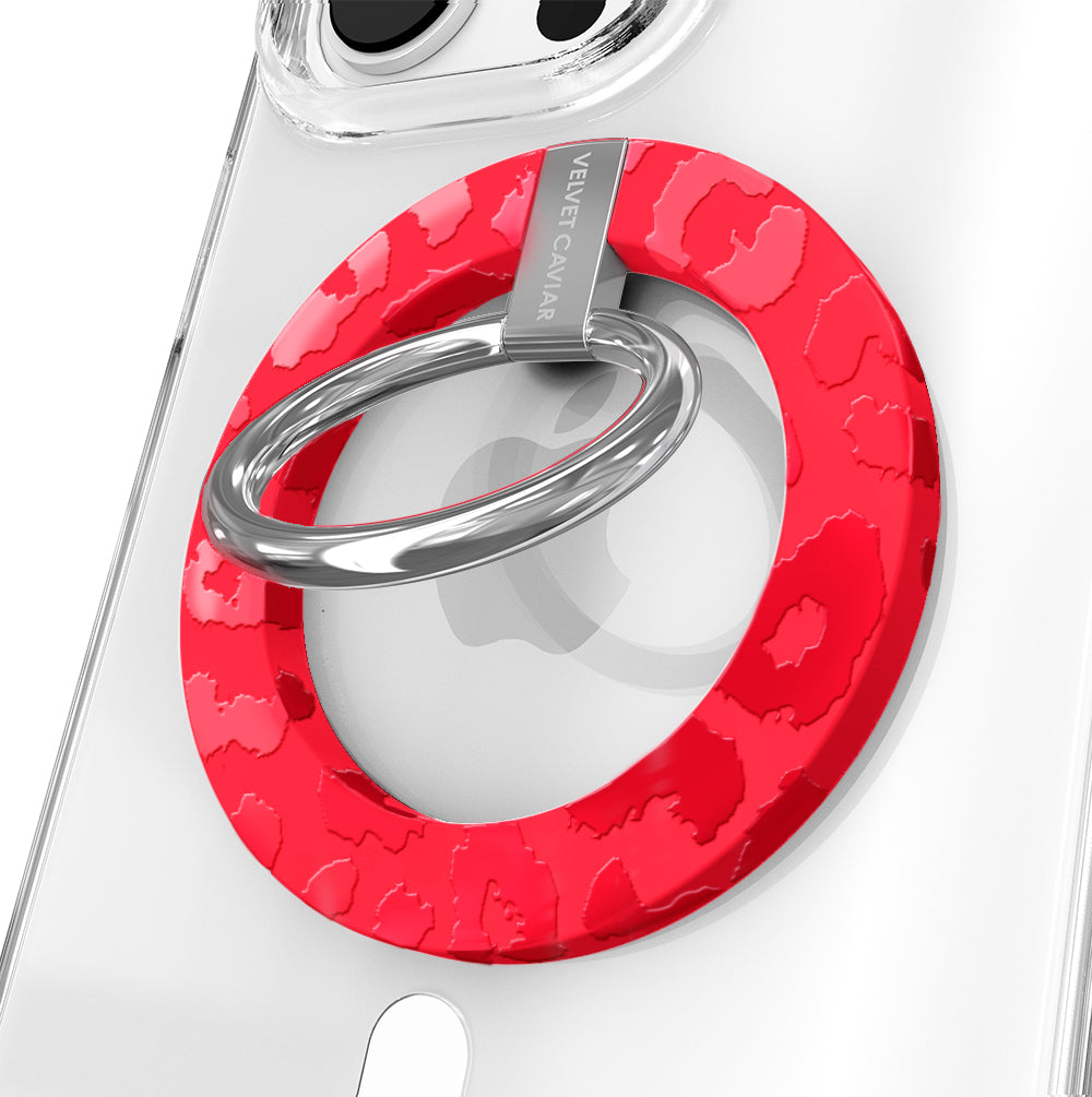 Red Hot Leopard MagSafe Grip Ring – VelvetCaviar.com