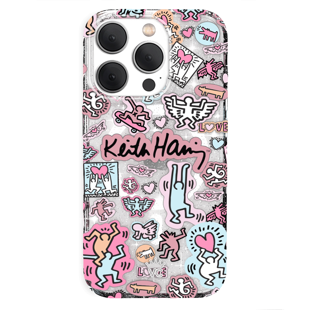 Keith Haring Pastel Glitter iPhone Case – VelvetCaviar.com