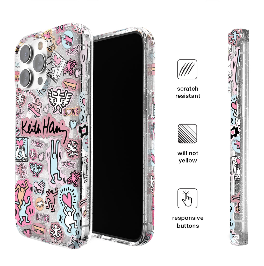 Keith Haring Pastel Glitter iPhone Case – VelvetCaviar.com