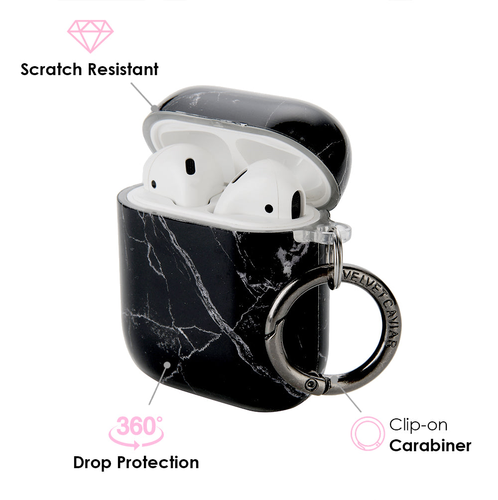 Black Marble Airpods Case – VelvetCaviar.com