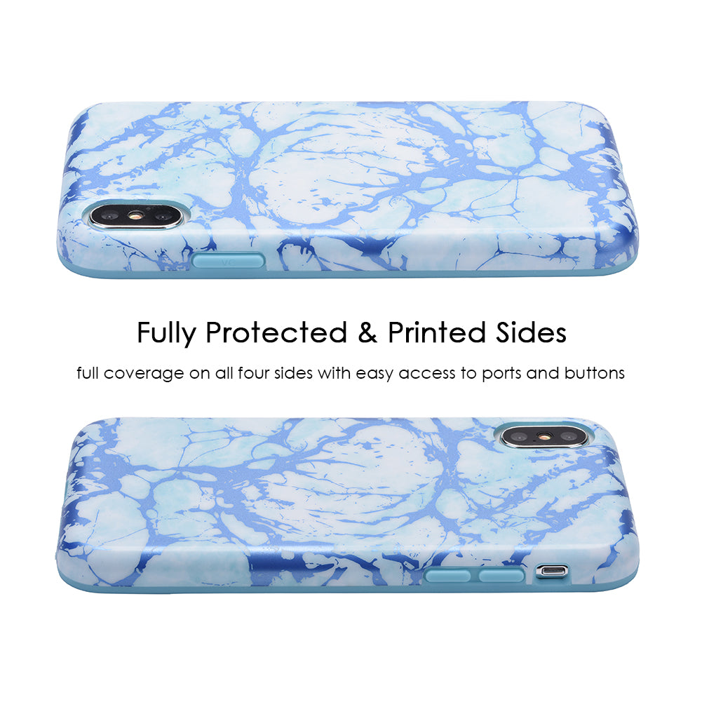 Ocean Blue Chrome Marble iPhone Case – VelvetCaviar.com