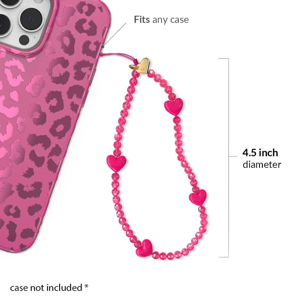 Hot Pink Heart Phone Charm – VelvetCaviar.com